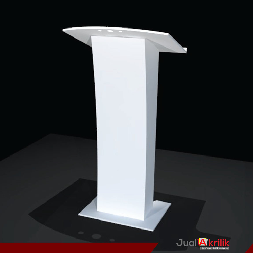 Jual Akrilik Podium Full Akrilik Putih PD17 Polos